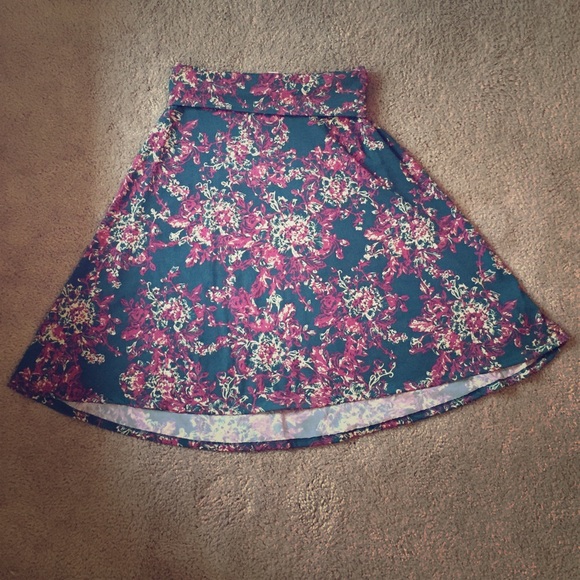 LuLaRoe | Skirts | Small Azure Skirt Teal And Mauve Maroon | Poshmark